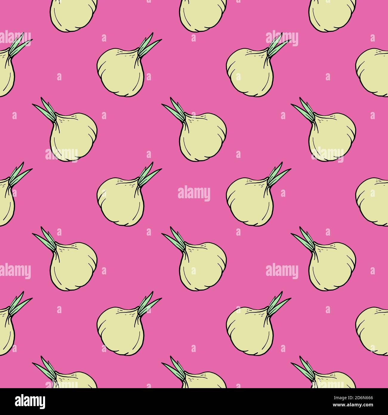 Small garlic, seamless pattern on pink background Stock Vector Image ...