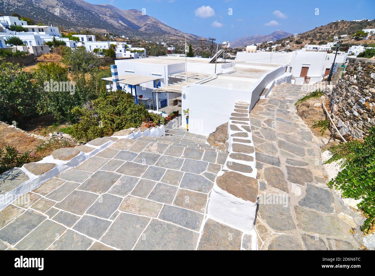 exterior scene with traditional houses at Sifnos island Greece Stock ...