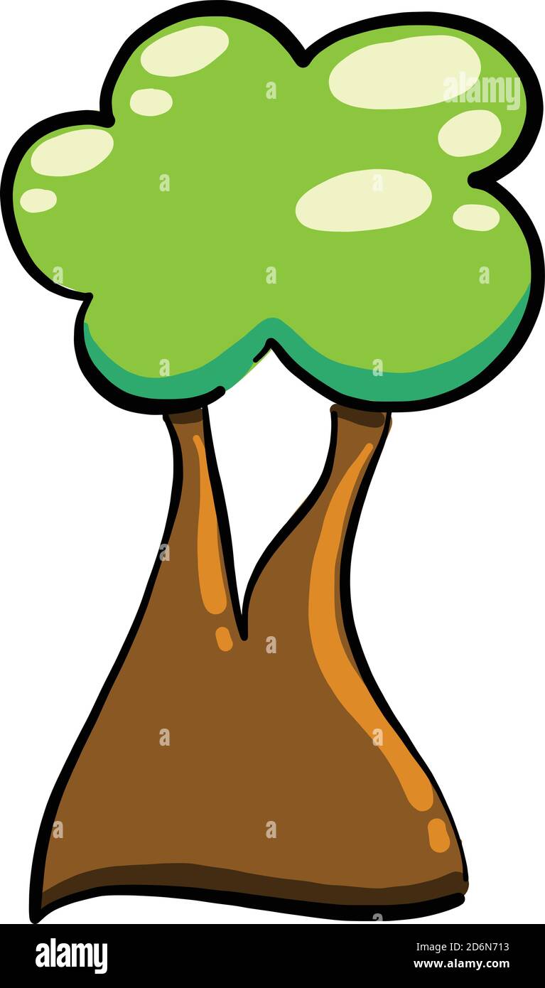 Green tree, illustration, vector on white background Stock Vector Image ...