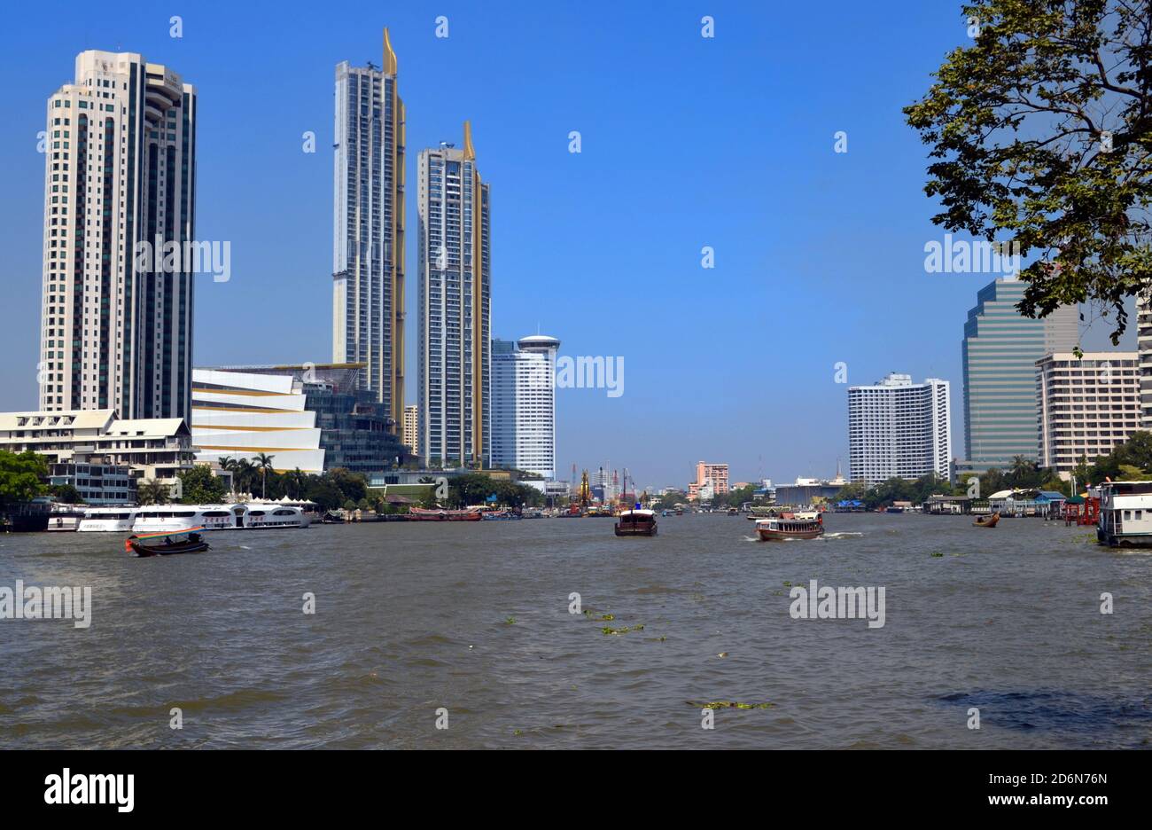 Bangkok, Thailand - Skyscrapers by Chao Phraya River Stock Photo - Alamy