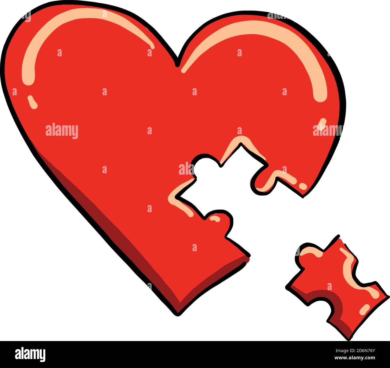 Heart puzzle, illustration, vector on white background Stock Vector ...