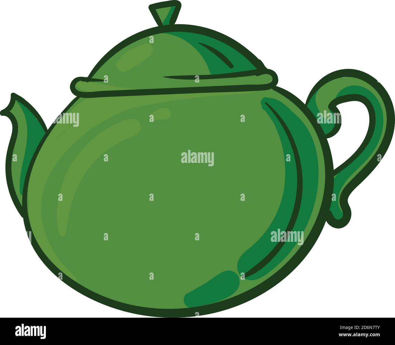 Green teapot, illustration, vector on white background Stock Vector ...
