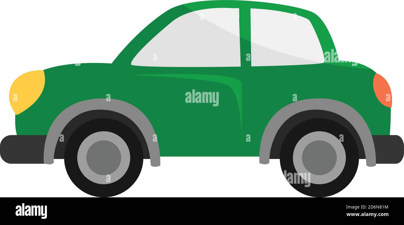 Green car, illustration, vector on white background Stock Vector Image ...
