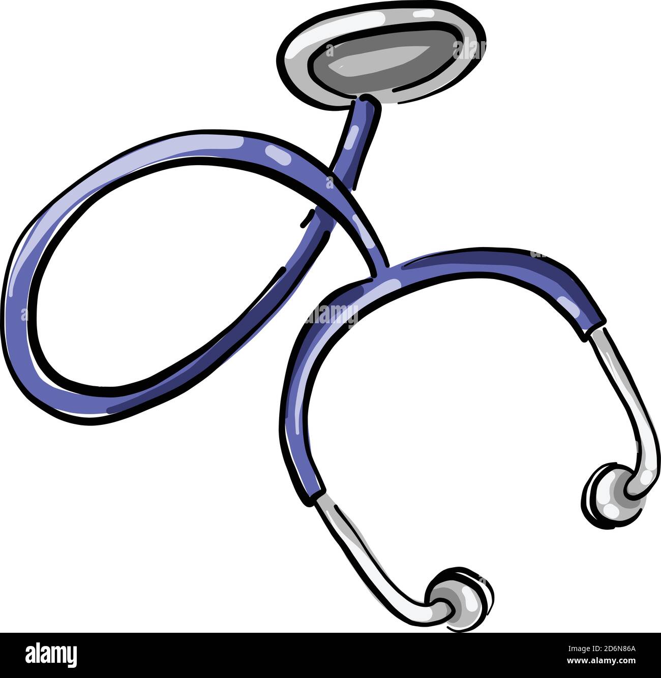Blue stethoscope, illustration, vector on white background Stock Vector ...