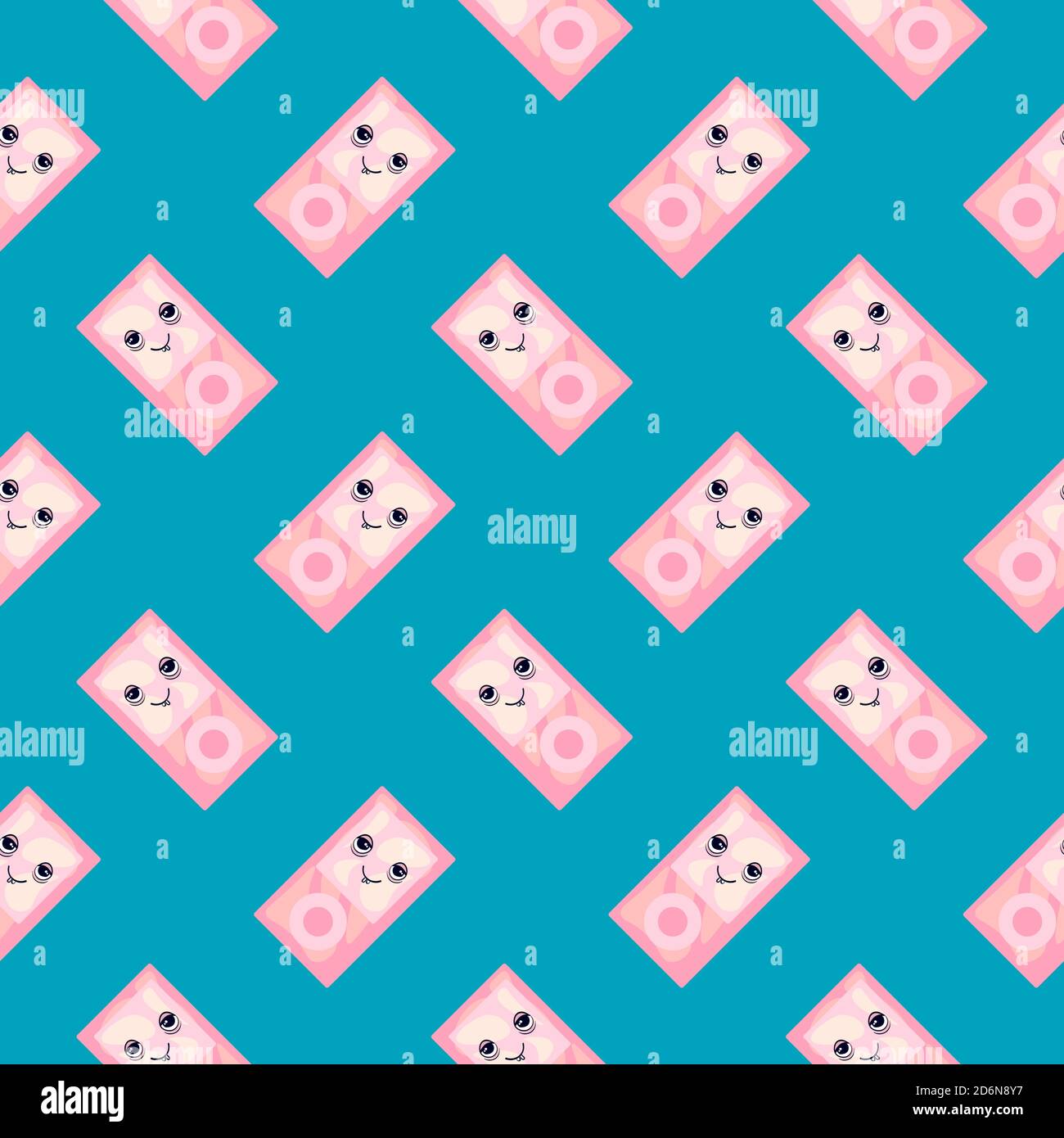 Happy little ipod, seamless pattern on blue background Stock Vector ...