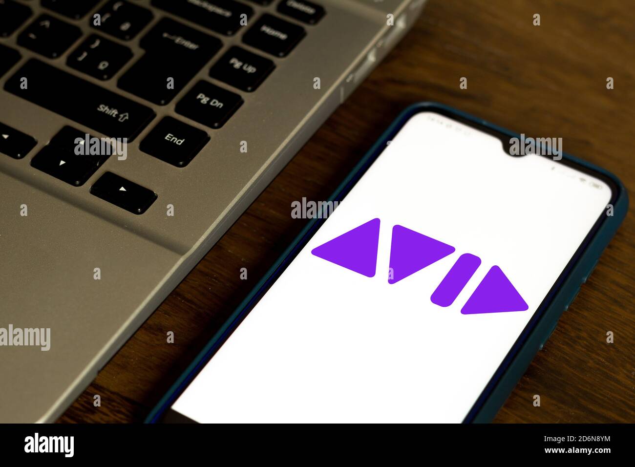 In this photo illustration the Avid Technology logo seen displayed on a ...
