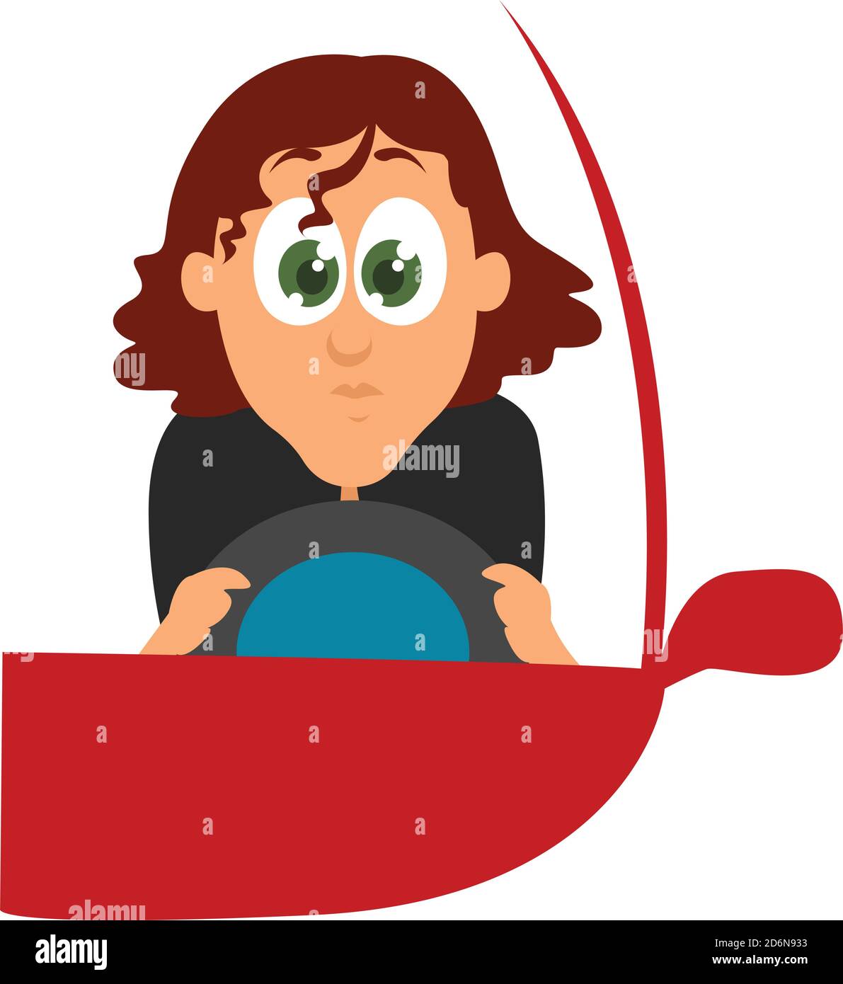 Learning to drive, illustration, vector on white background Stock ...