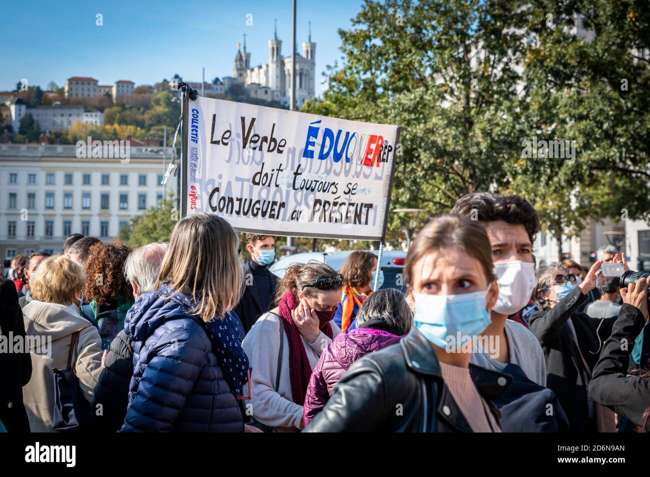 LYON, FRANCE - OCTOBER 18, 2020 : Anti terrorism protest after 3 days ...