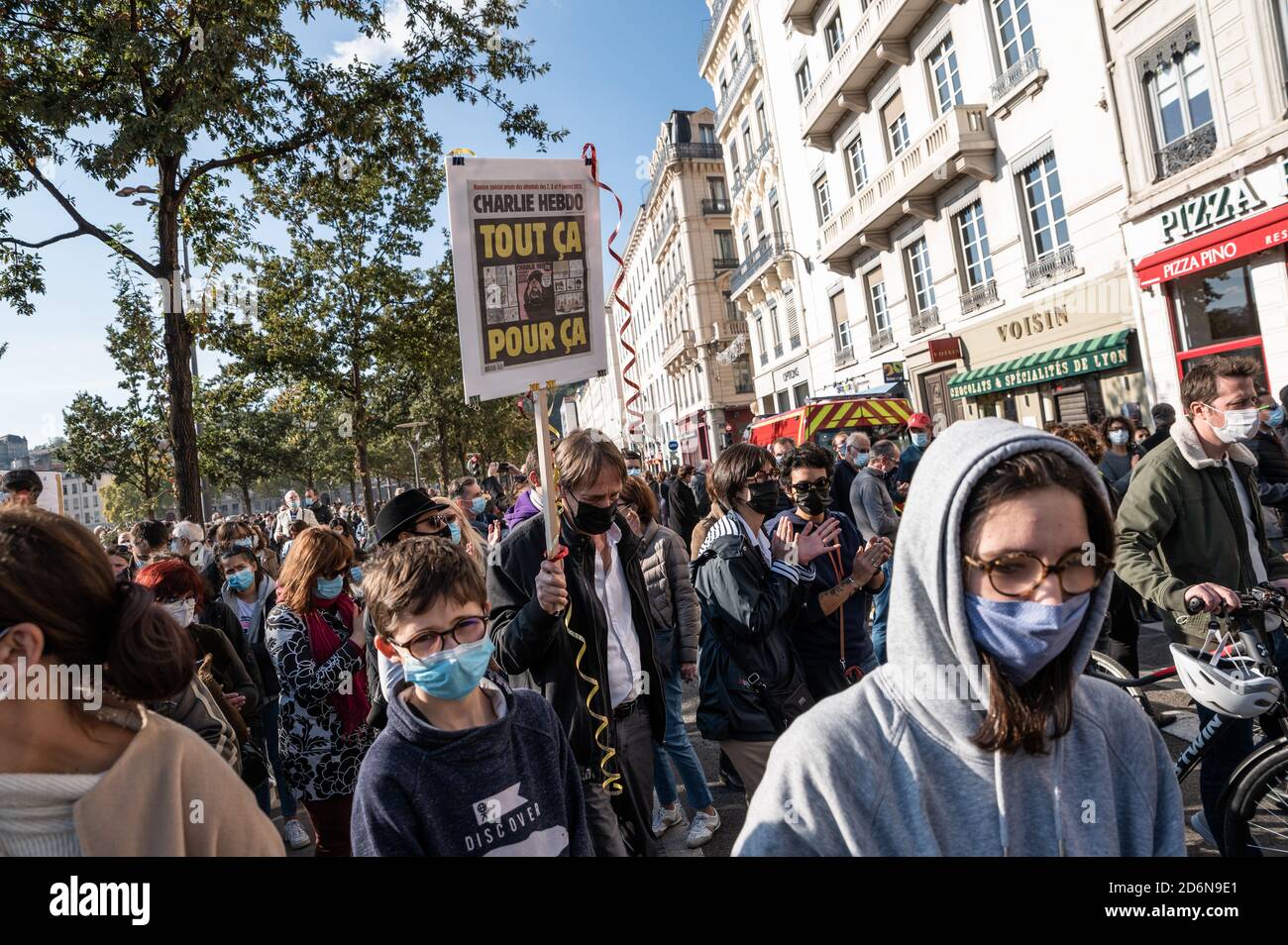 LYON, FRANCE - OCTOBER 18, 2020 : Anti terrorism protest after 3 days ...