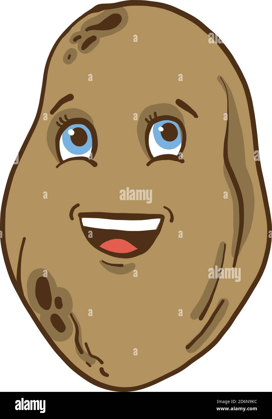 Happy potato, illustration, vector on white background Stock Vector ...