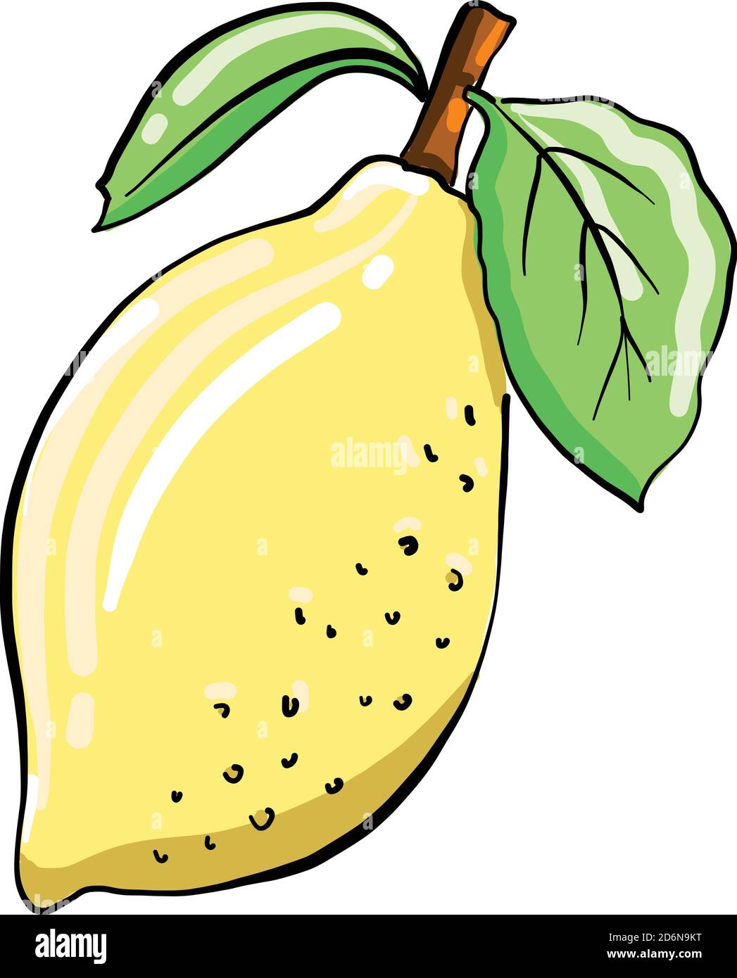 Yellow lemon, illustration, vector on white background Stock Vector ...