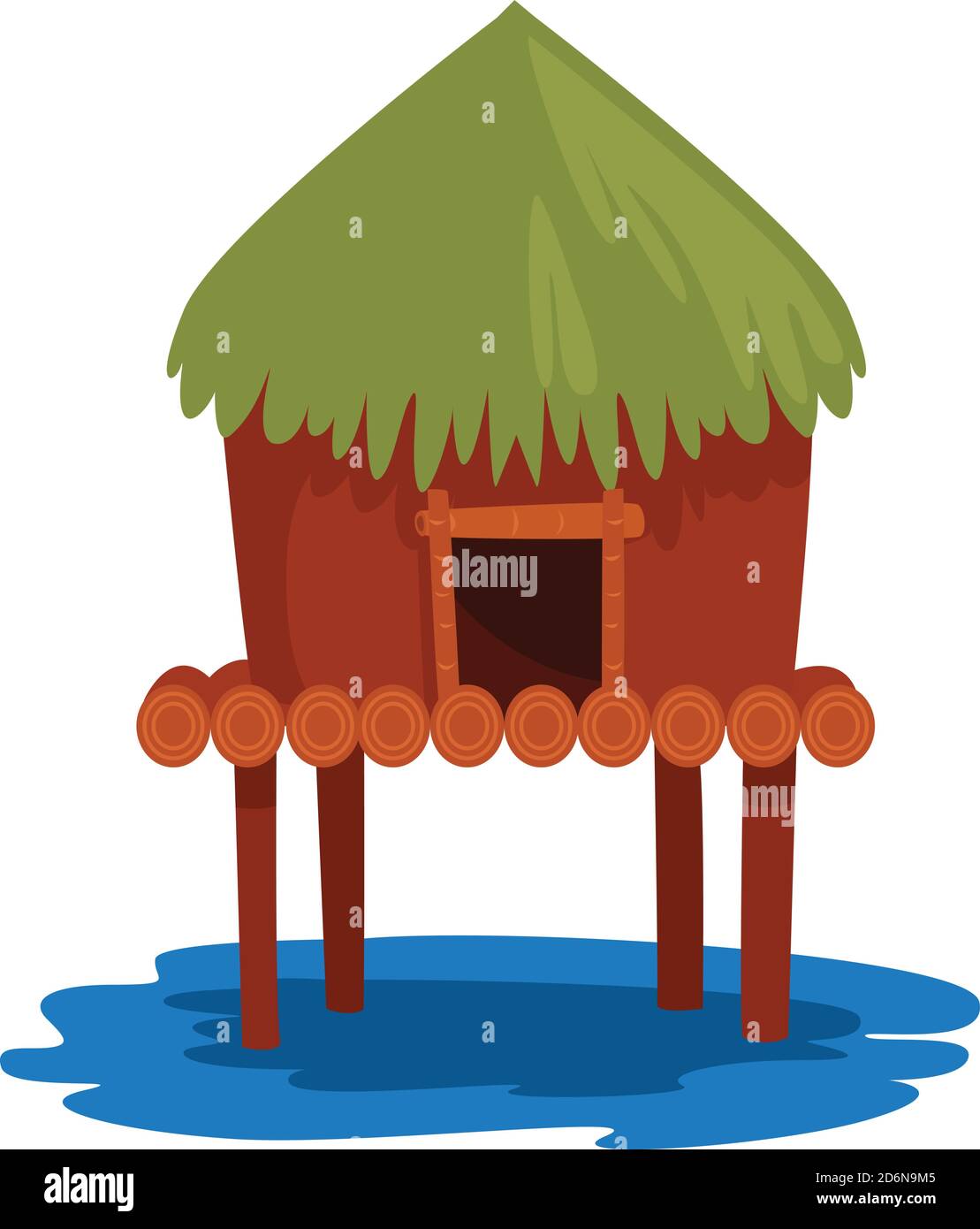 House on the water, illustration, vector on white background Stock ...