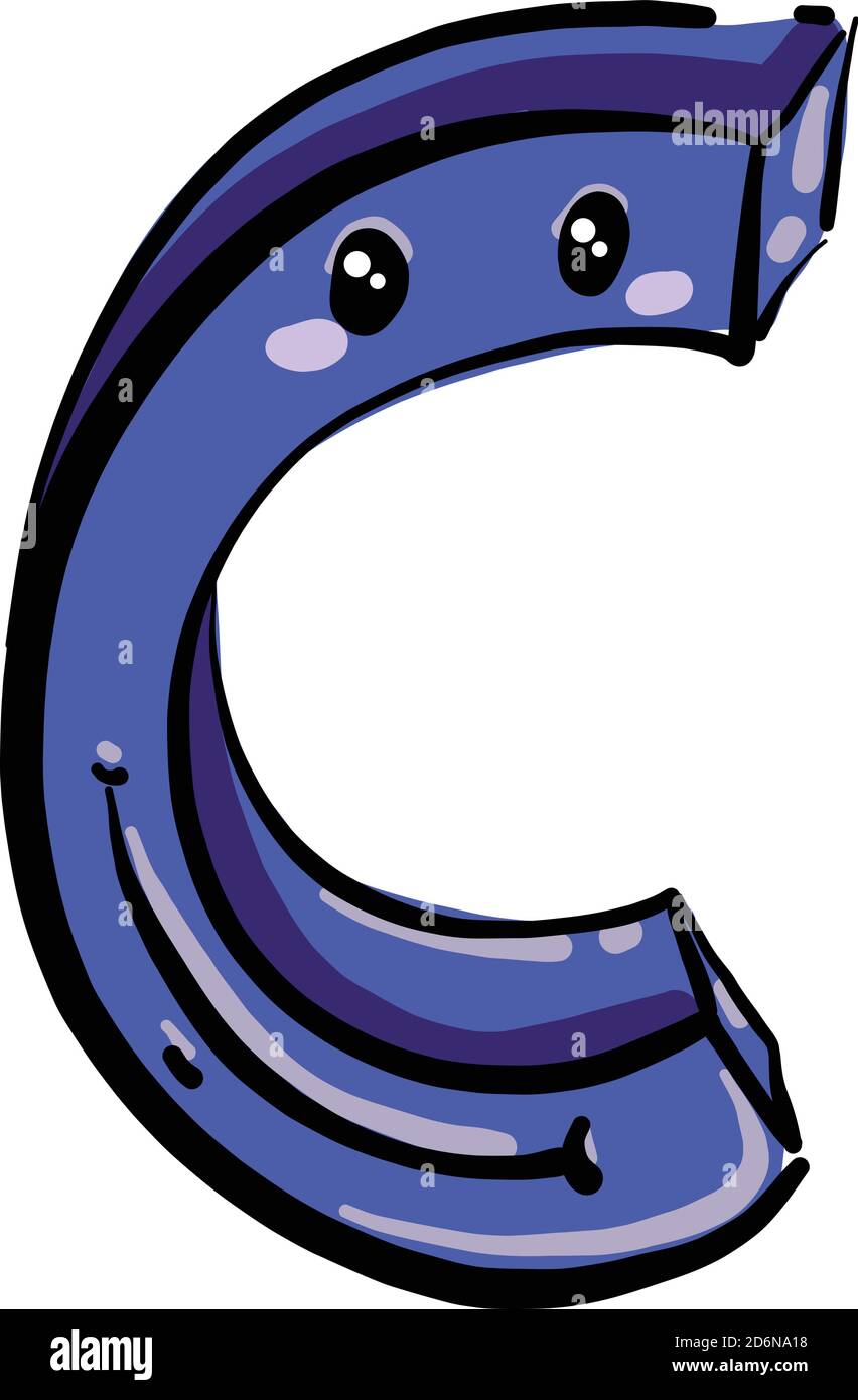 Letter C, illustration, vector on white background Stock Vector Image ...