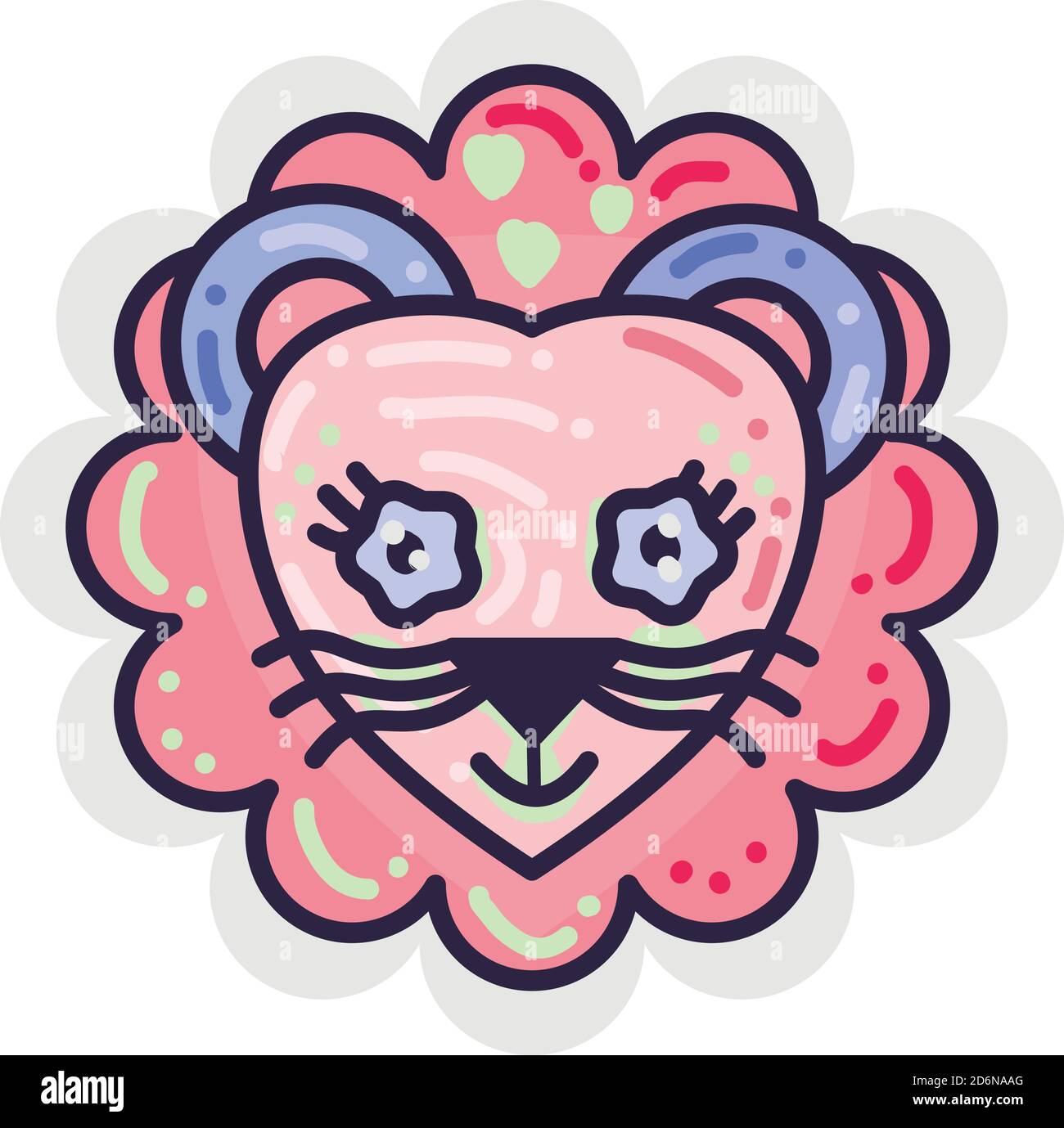 Pink lion, illustration, vector on white background Stock Vector Image ...