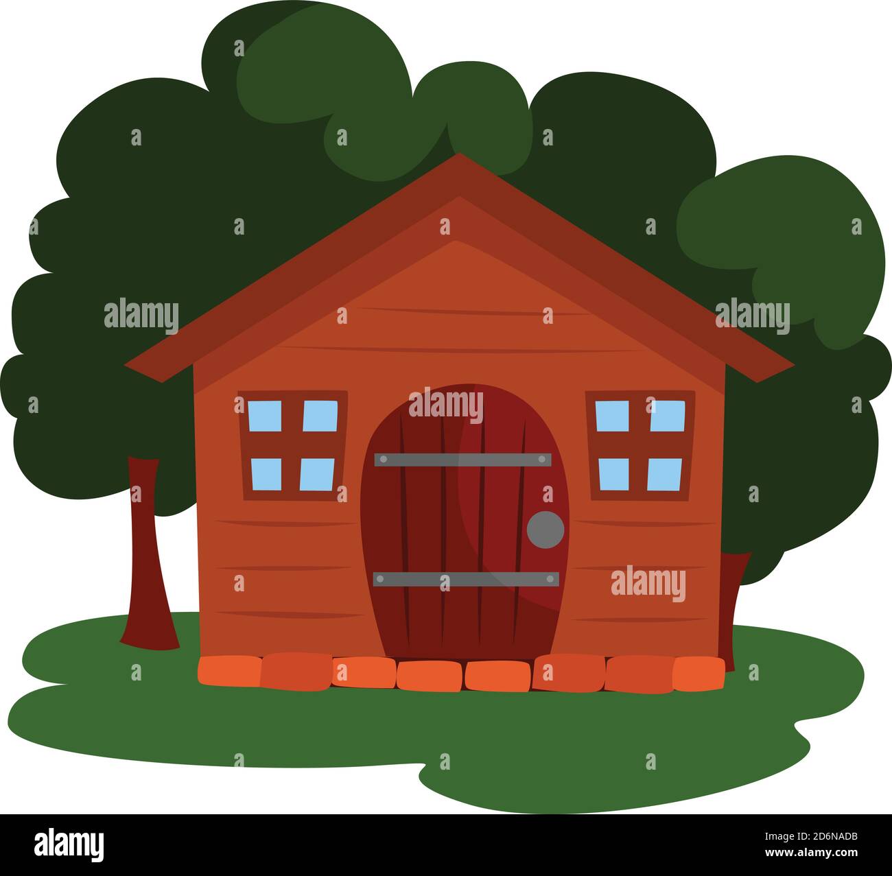 Wooden log house in Stock Vector Images - Alamy
