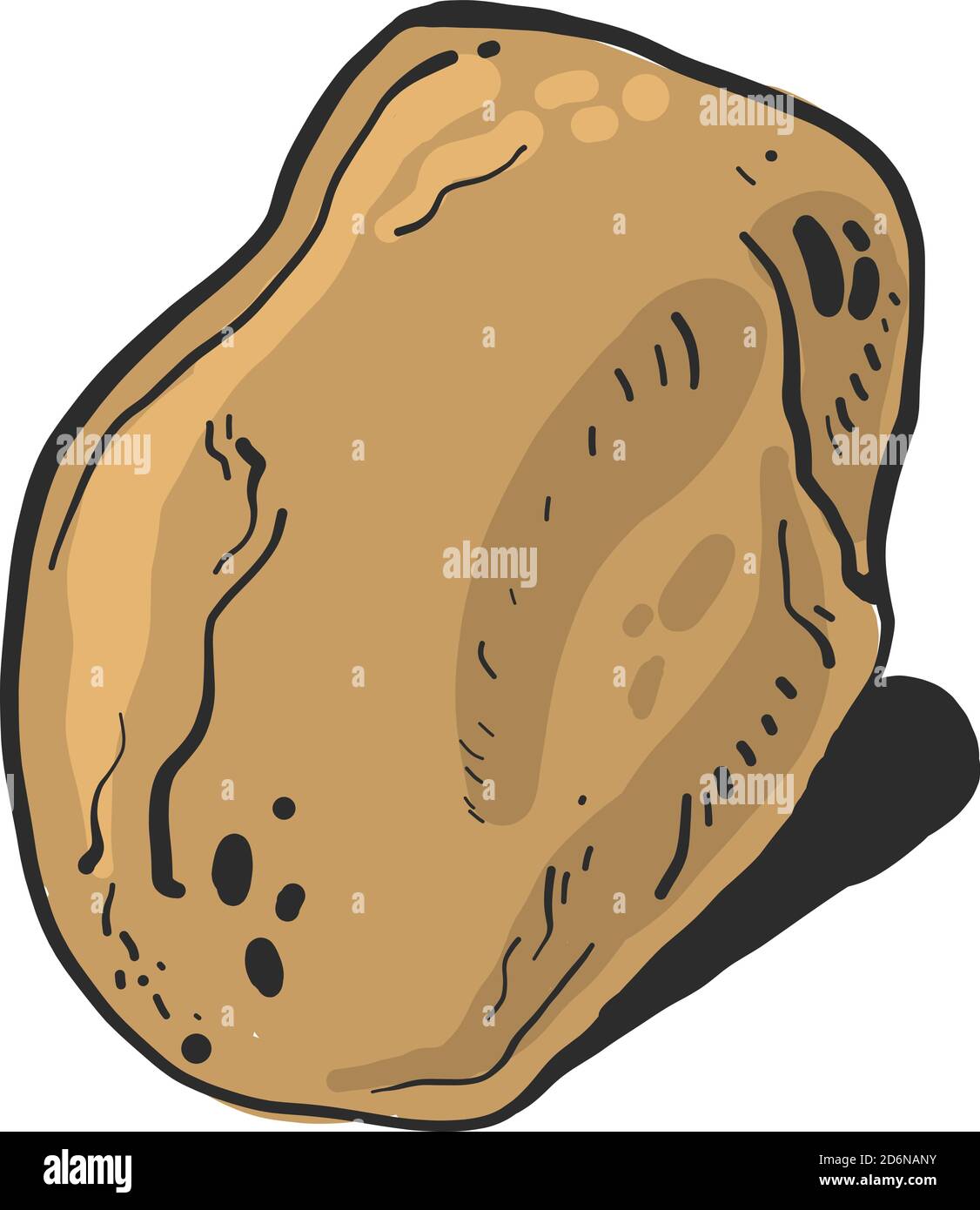 Big potato, illustration, vector on white background Stock Vector Image ...