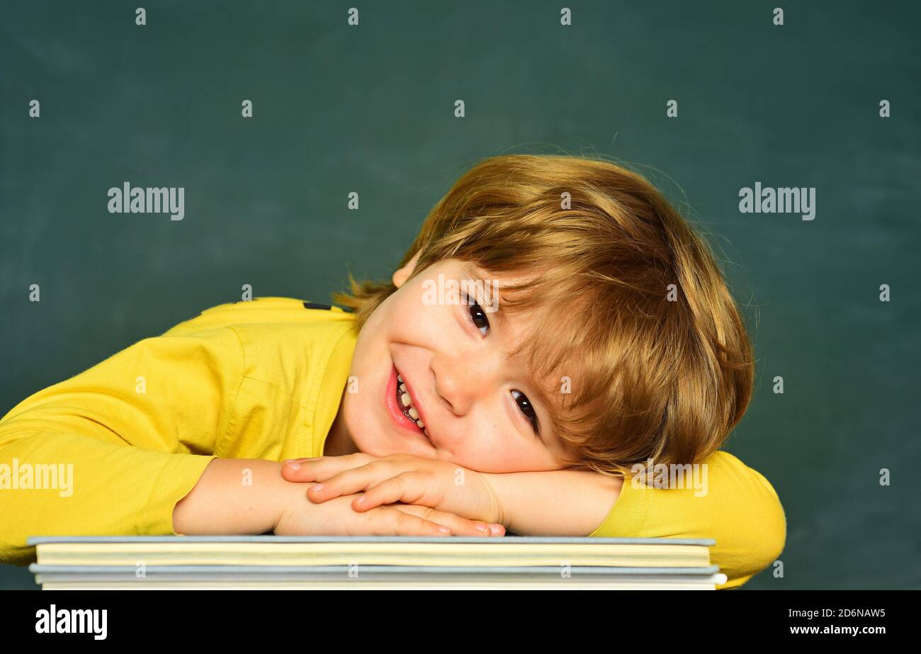 School and education concept. Schoolkid or preschooler learn. Education ...