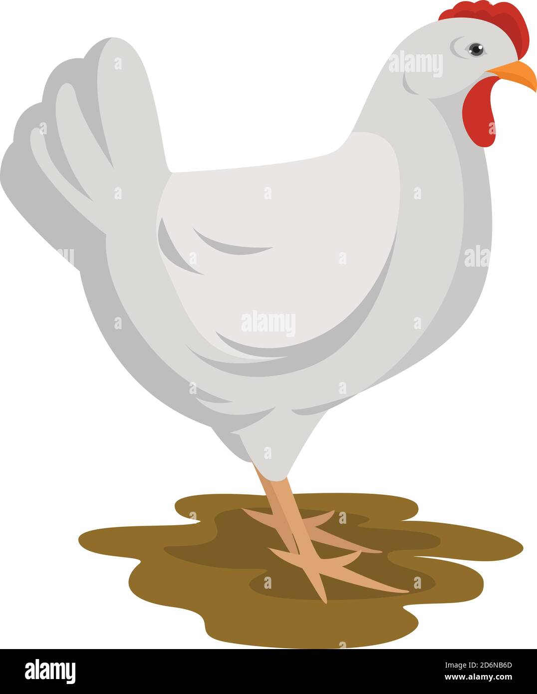 White chicken, illustration, vector on white background Stock Vector ...