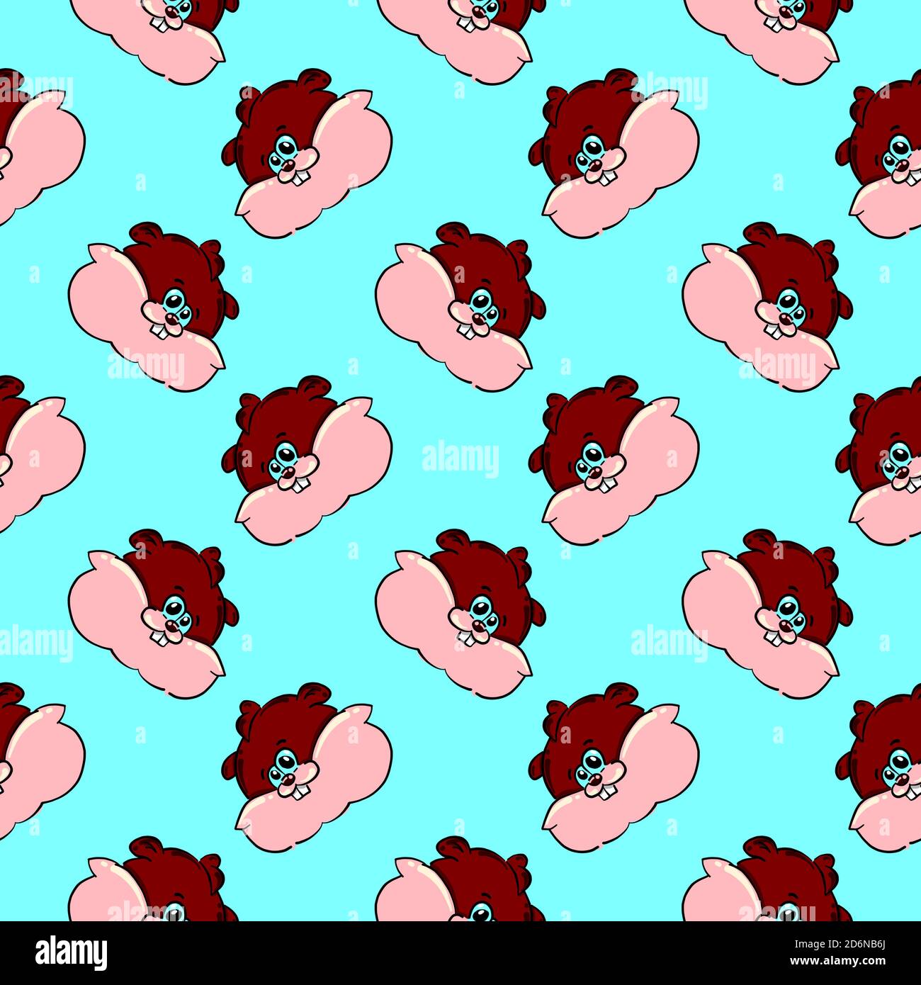 Little hamster, seamless pattern on blue background Stock Vector Image ...