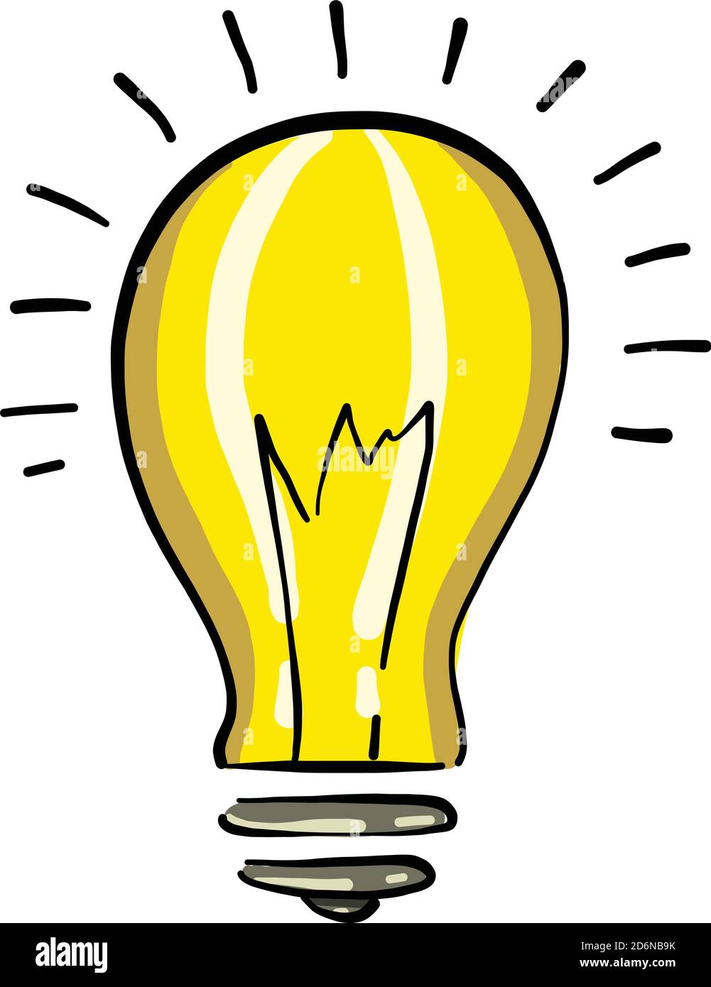 Yellow light bulb, illustration, vector on white background Stock ...