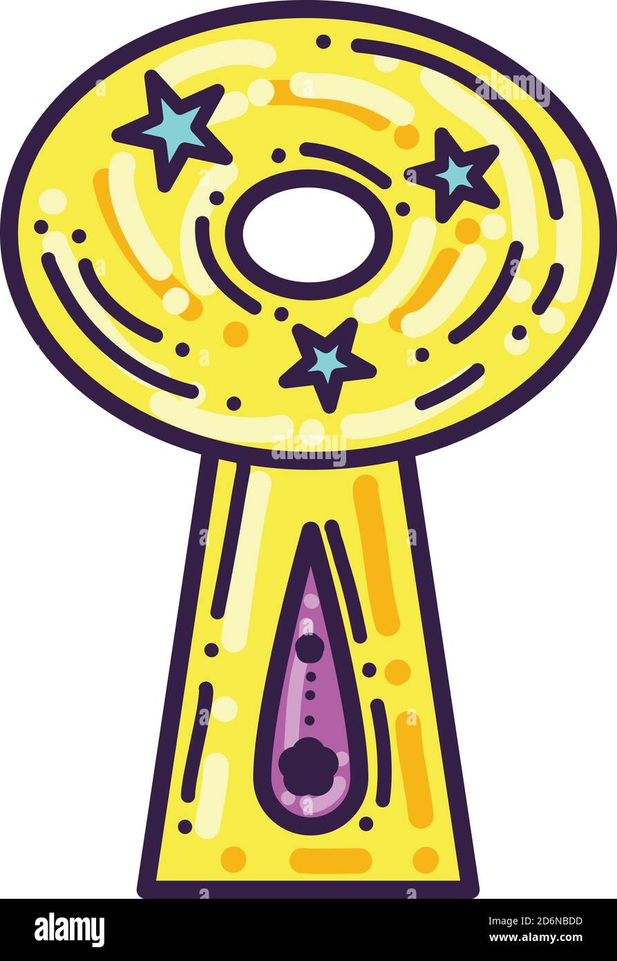 Yellow key lock, illustration, vector on white background Stock Vector ...