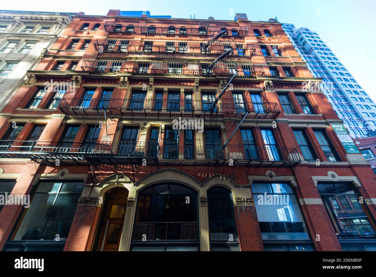 Building with fire scape stairs, Financial District, Boston ...