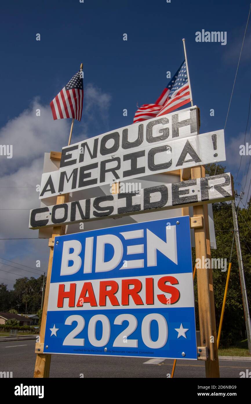 A Joe Biden, Kamala Harris campaign sign in central Florida during the ...