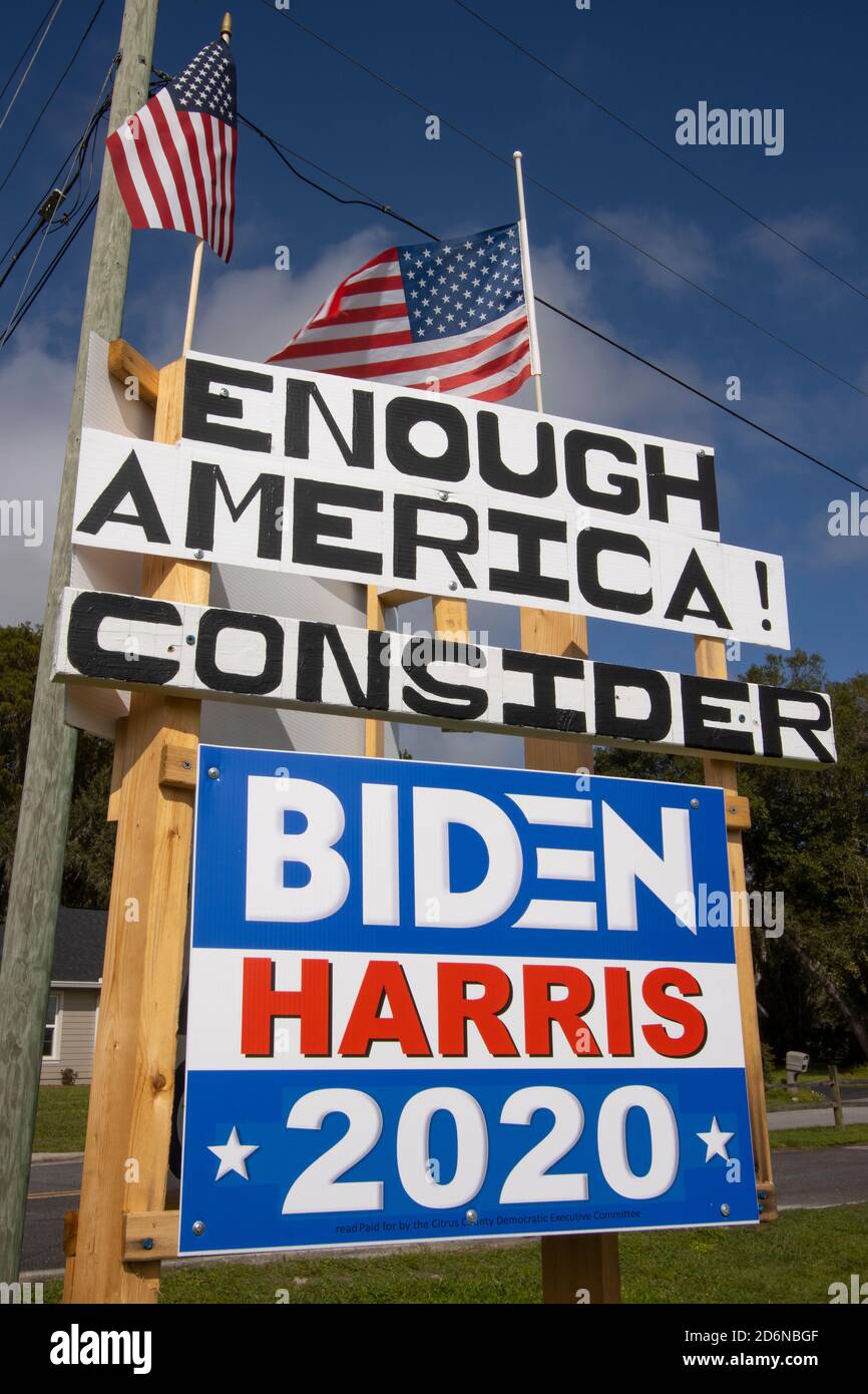 A Joe Biden, Kamala Harris campaign sign in central Florida during the ...