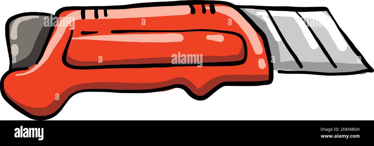 Red scalpel, illustration, vector on white background Stock Vector ...
