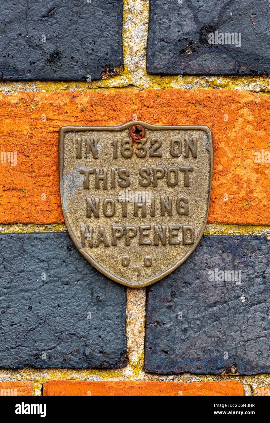 in 1832 on this spot, nothing happened, historical plaque ...