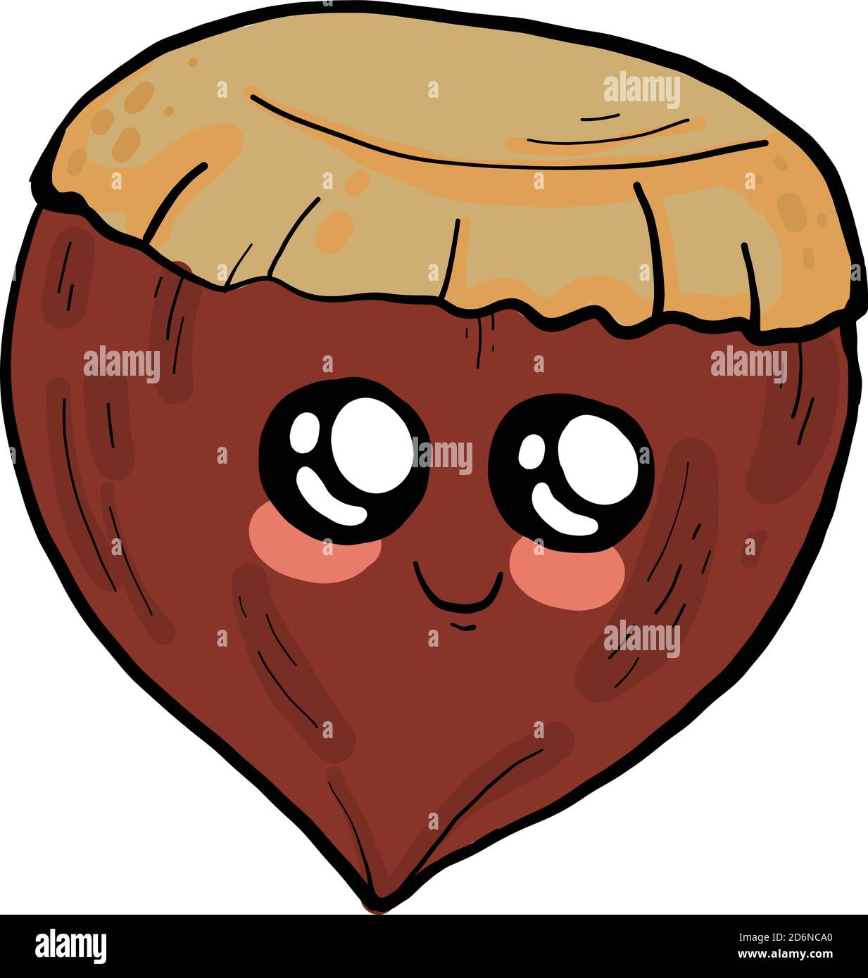 Hazelnut cute, illustration, vector on white background Stock Vector ...