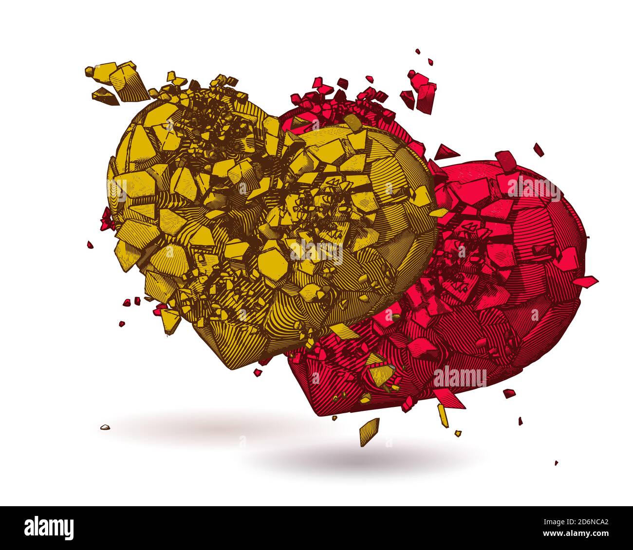 Pencil Drawn Broken Hearts