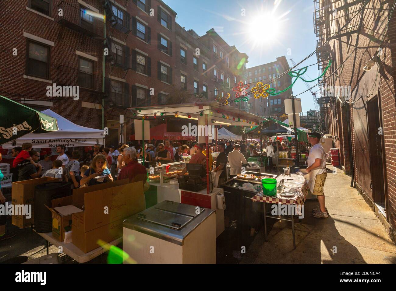 People in the street celebrating the St Anthony Feast, Italian Quarter ...