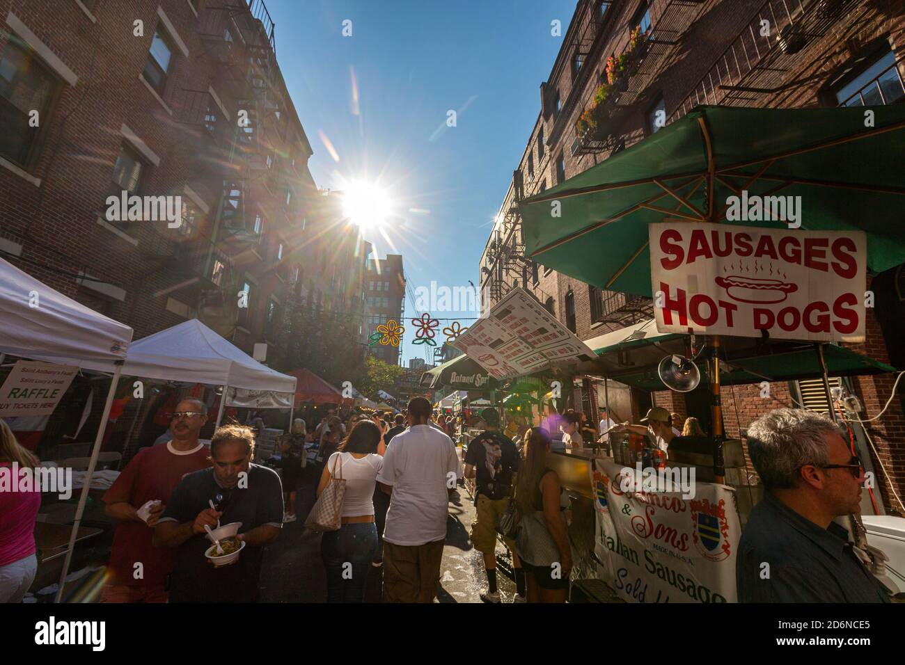 People in the street celebrating the St Anthony Feast, Italian Quarter ...