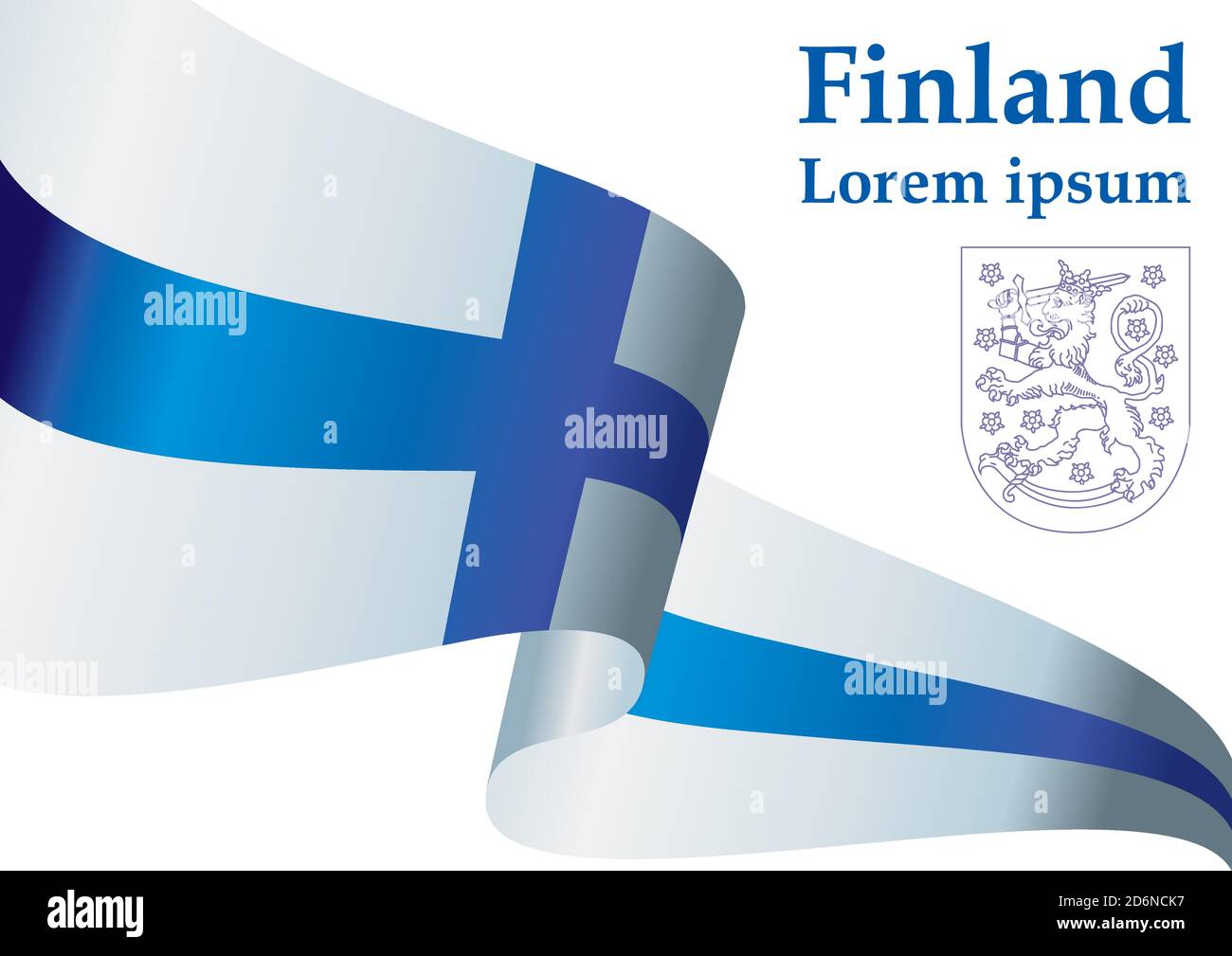 Flag of Finland, Republic of Finland. Bright, colorful vector ...
