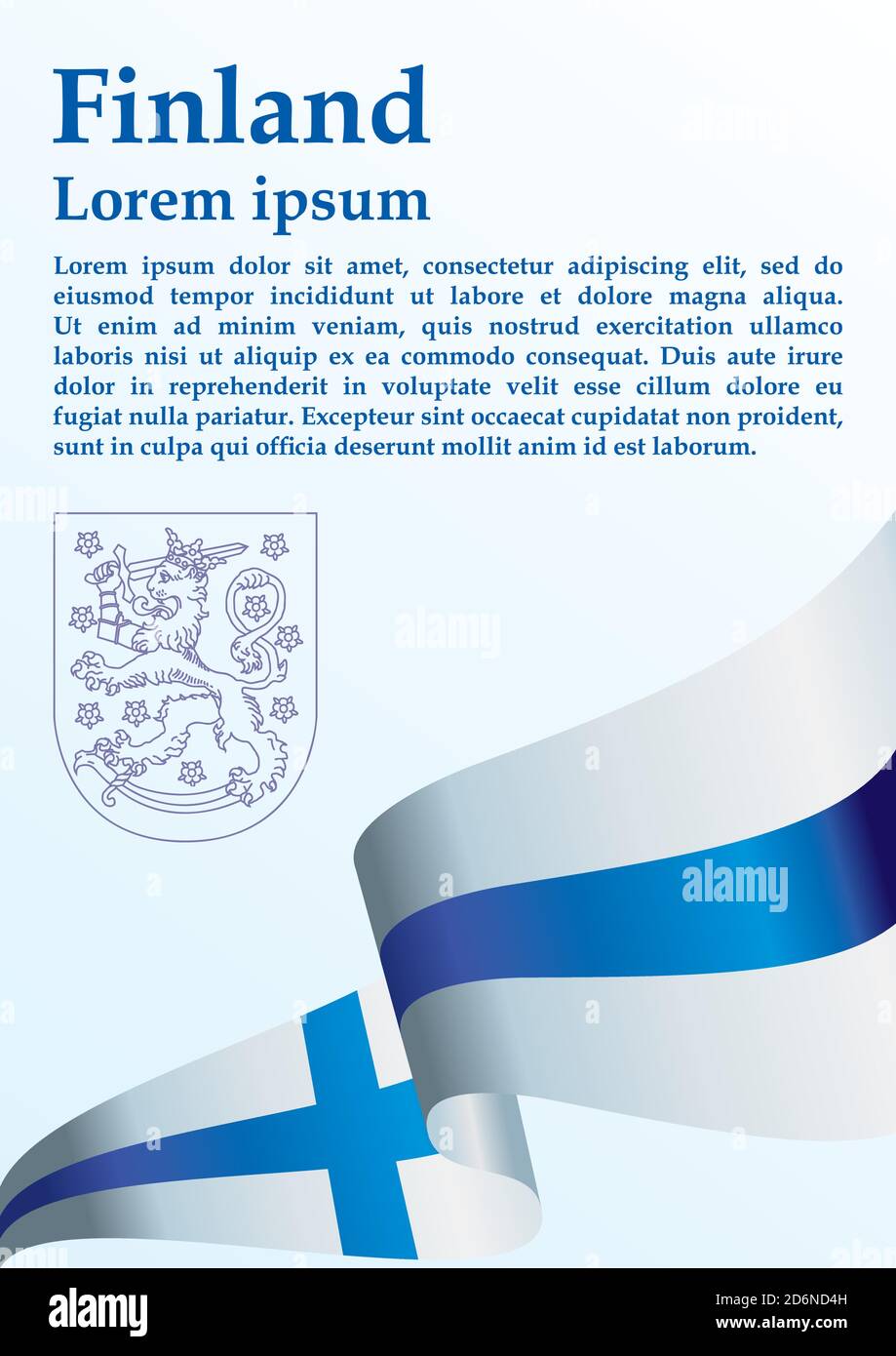 Flag of Finland, Republic of Finland. Template for award design, an ...