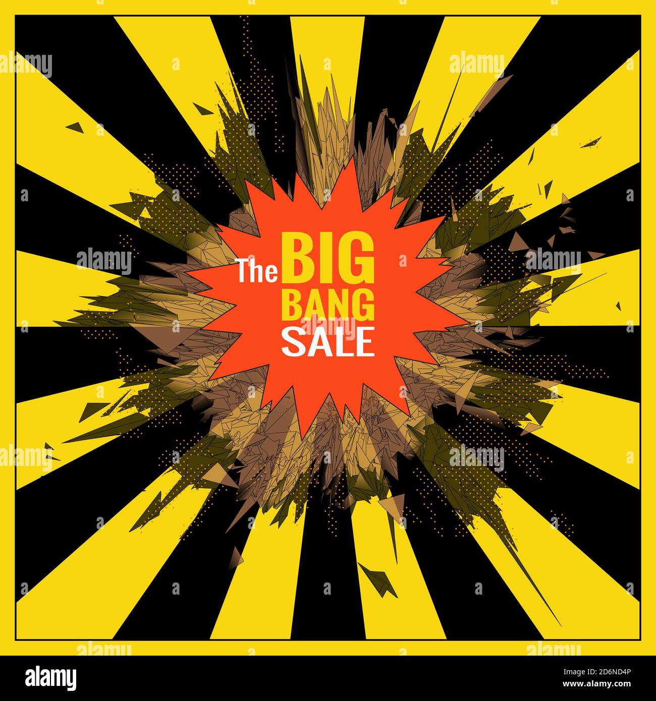 The big bang sale object for banner graphic design template with yellow ...