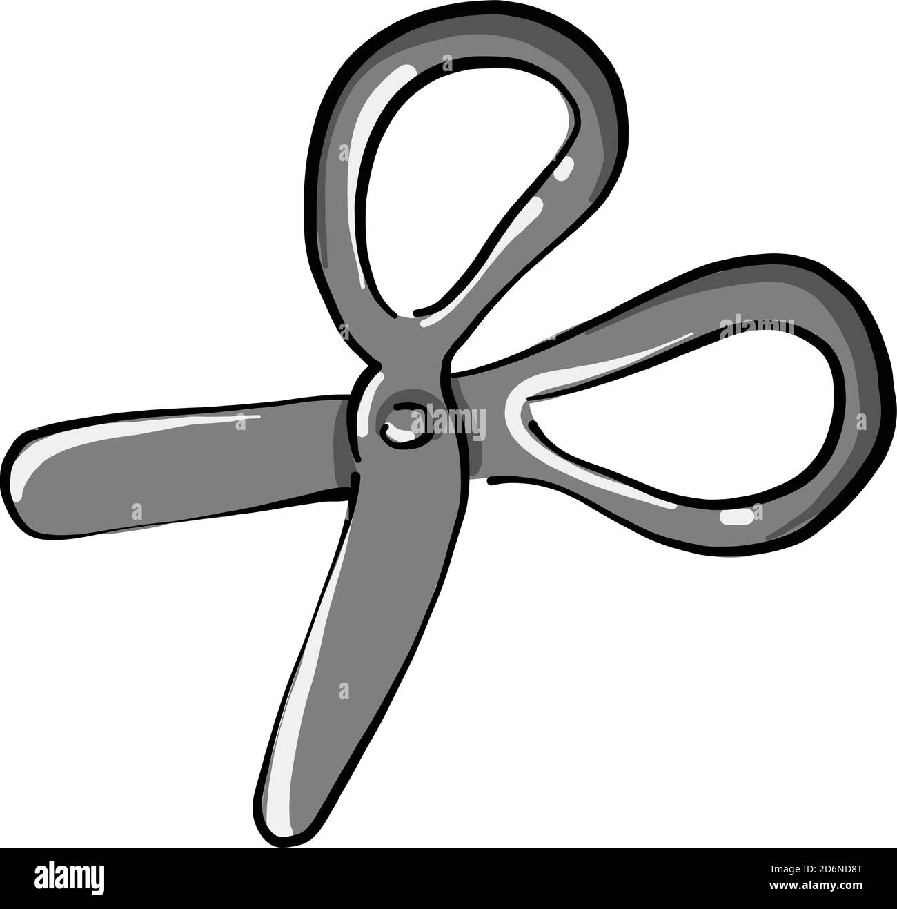 Metal scissors, illustration, vector on white background Stock Vector ...