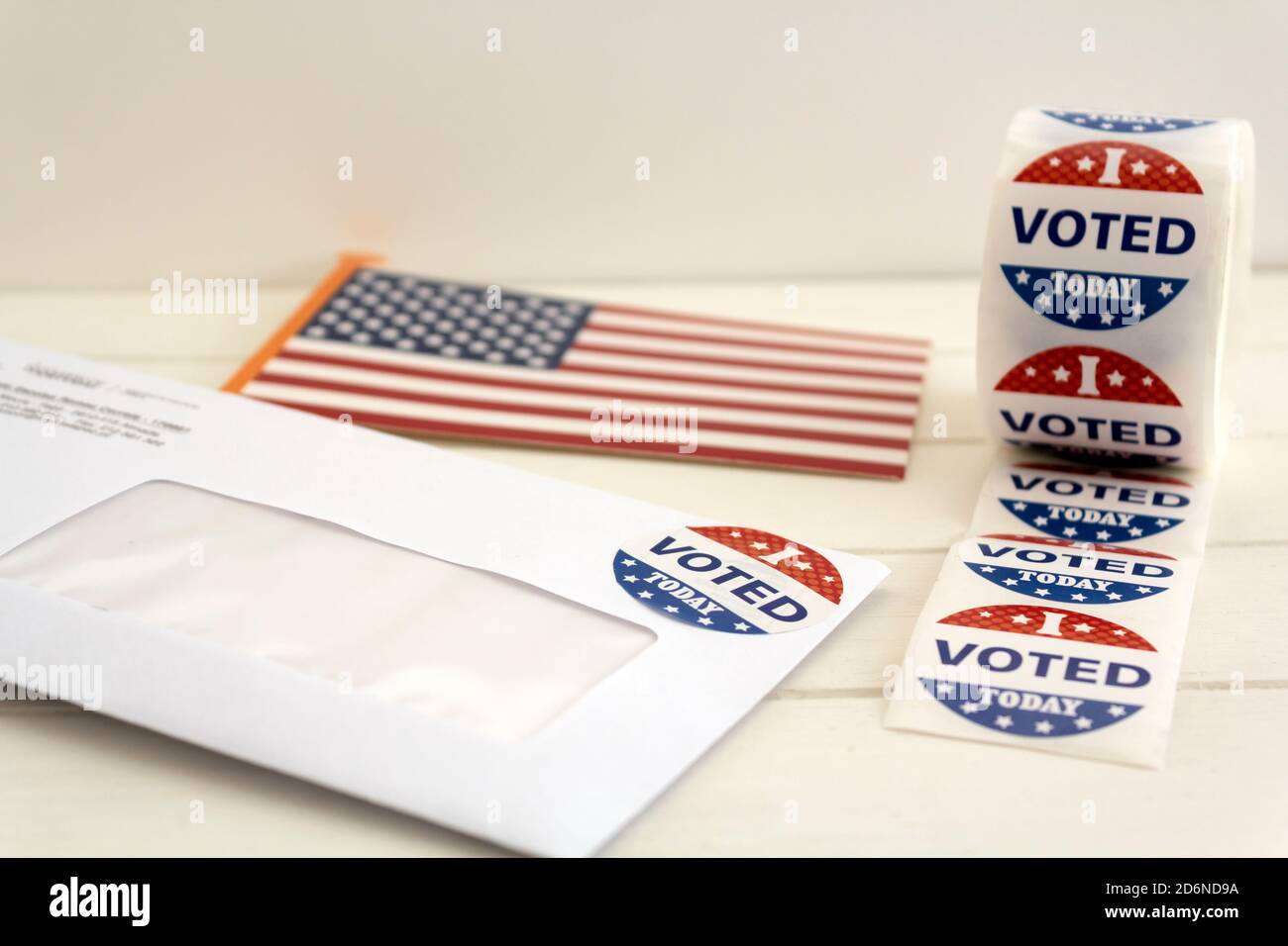 Envelope with voting ballot papers sent by mail for absentee vote in ...