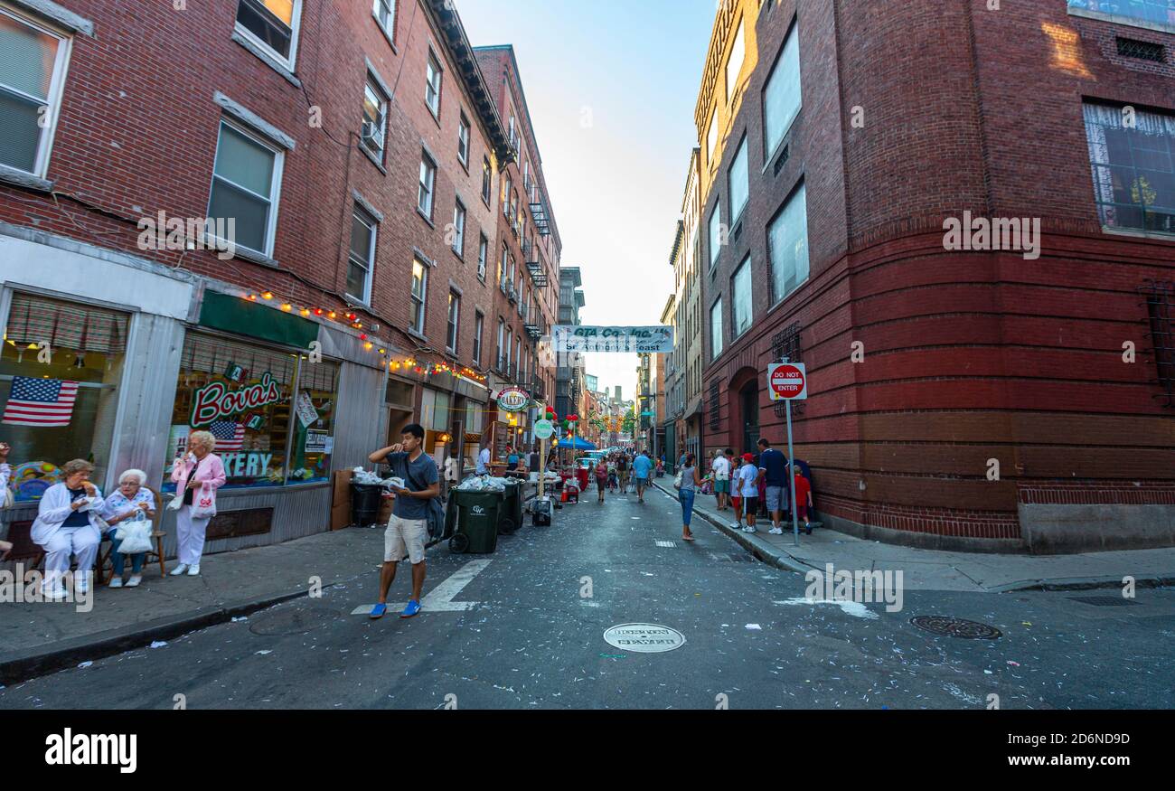 People in the street celebrating the St Anthony Feast, outside of Bova ...