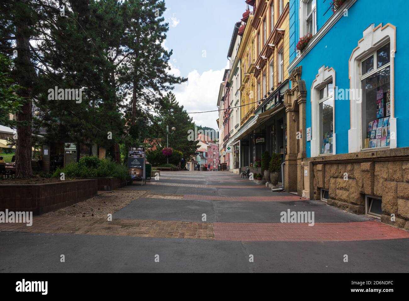 DECIN, CZECH REPUBLIC - JULY 20, 2020: Streets in historical part of ...