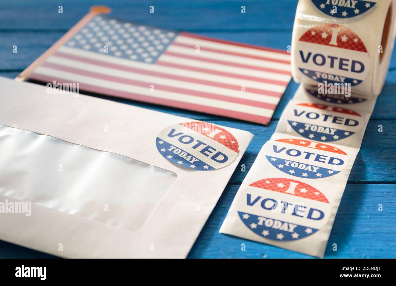 Envelope with voting ballot papers sent by mail for absentee vote in ...