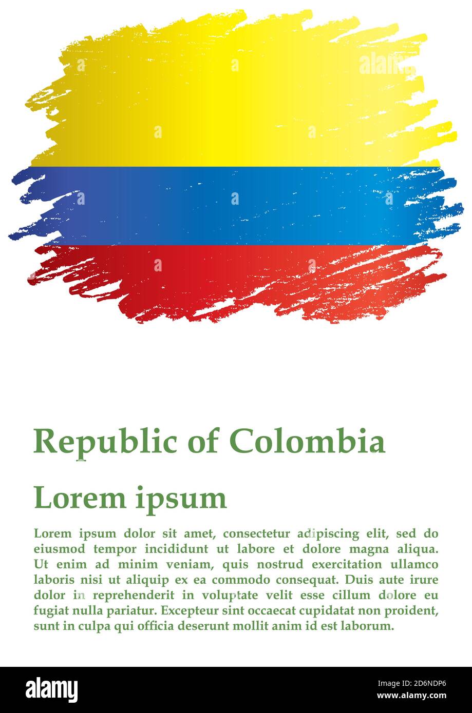 Flag of Colombia. Republic of Colombia. Template for award design, an ...