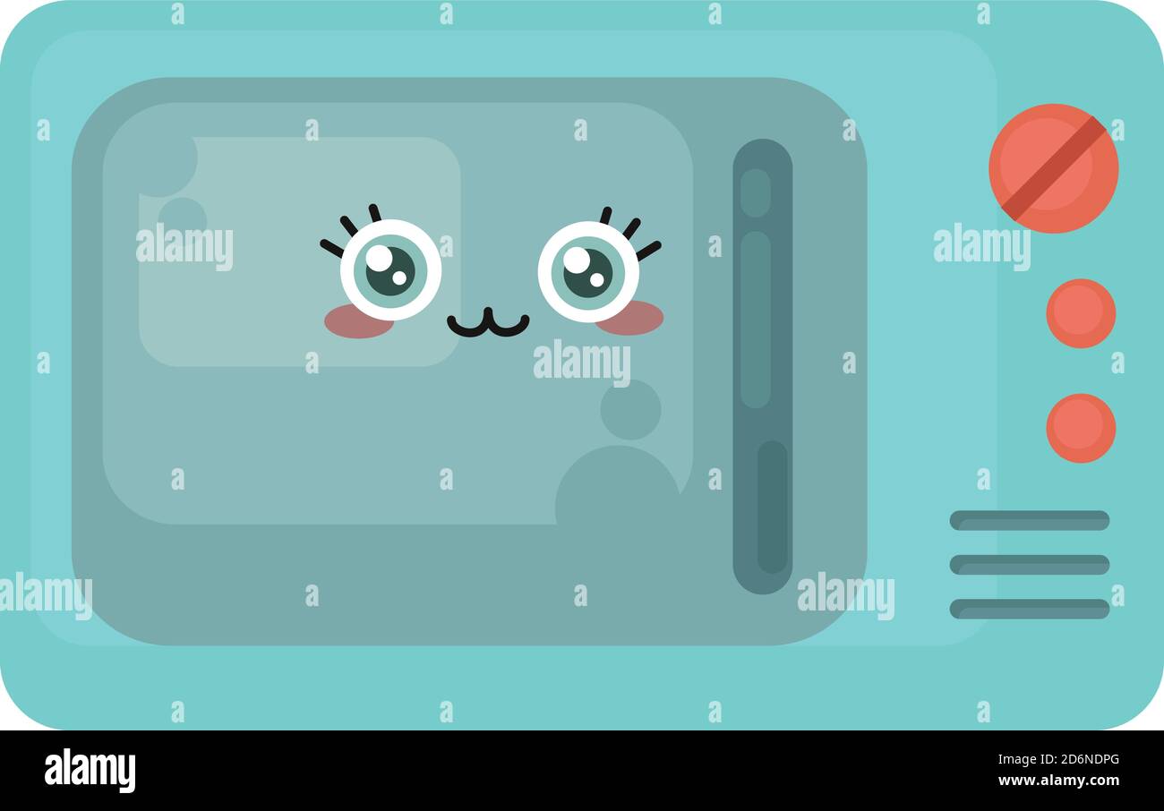 Cute microwave oven, illustration, vector on white background Stock ...