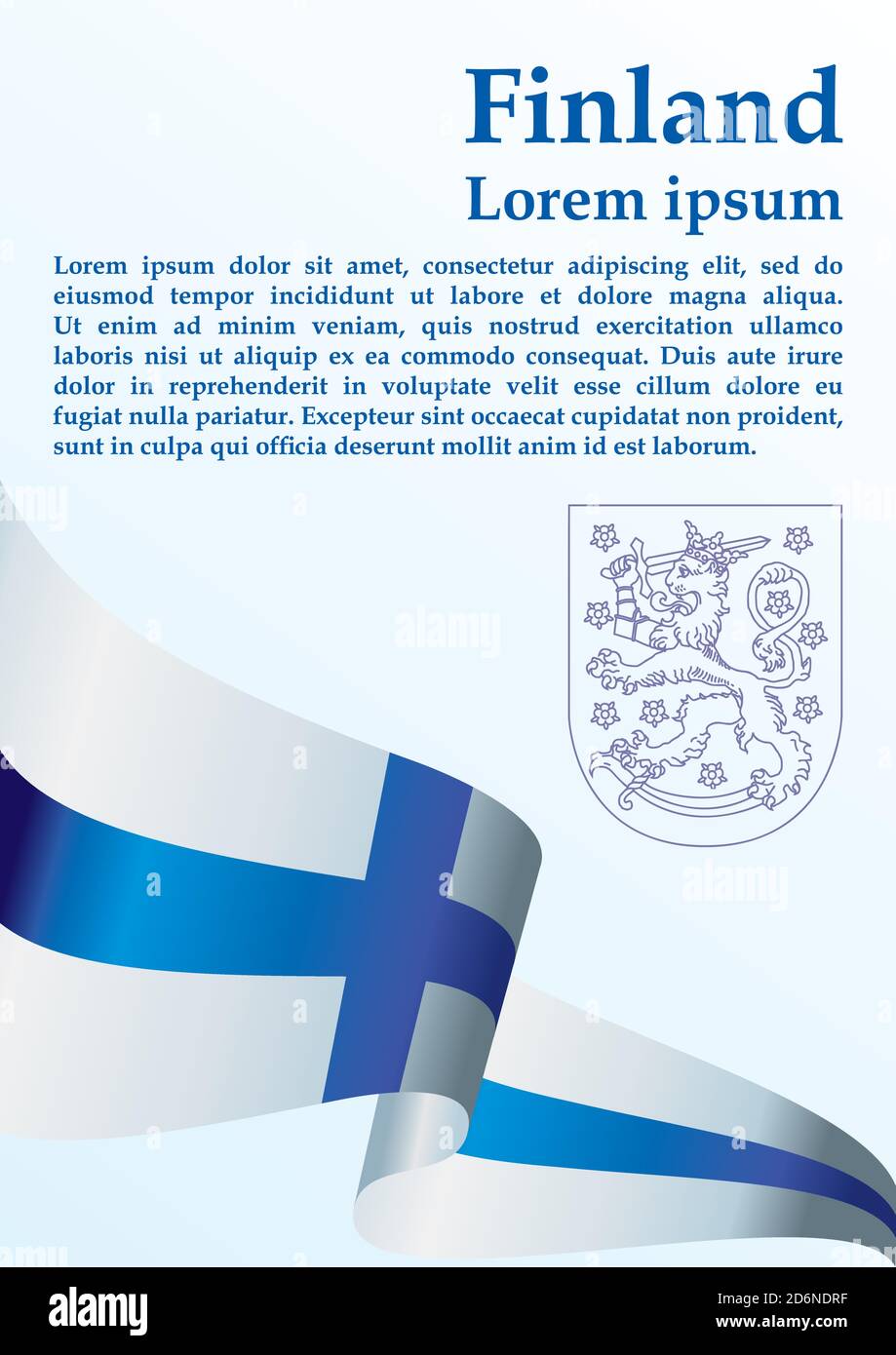 Flag of Finland, Republic of Finland. Template for award design, an ...