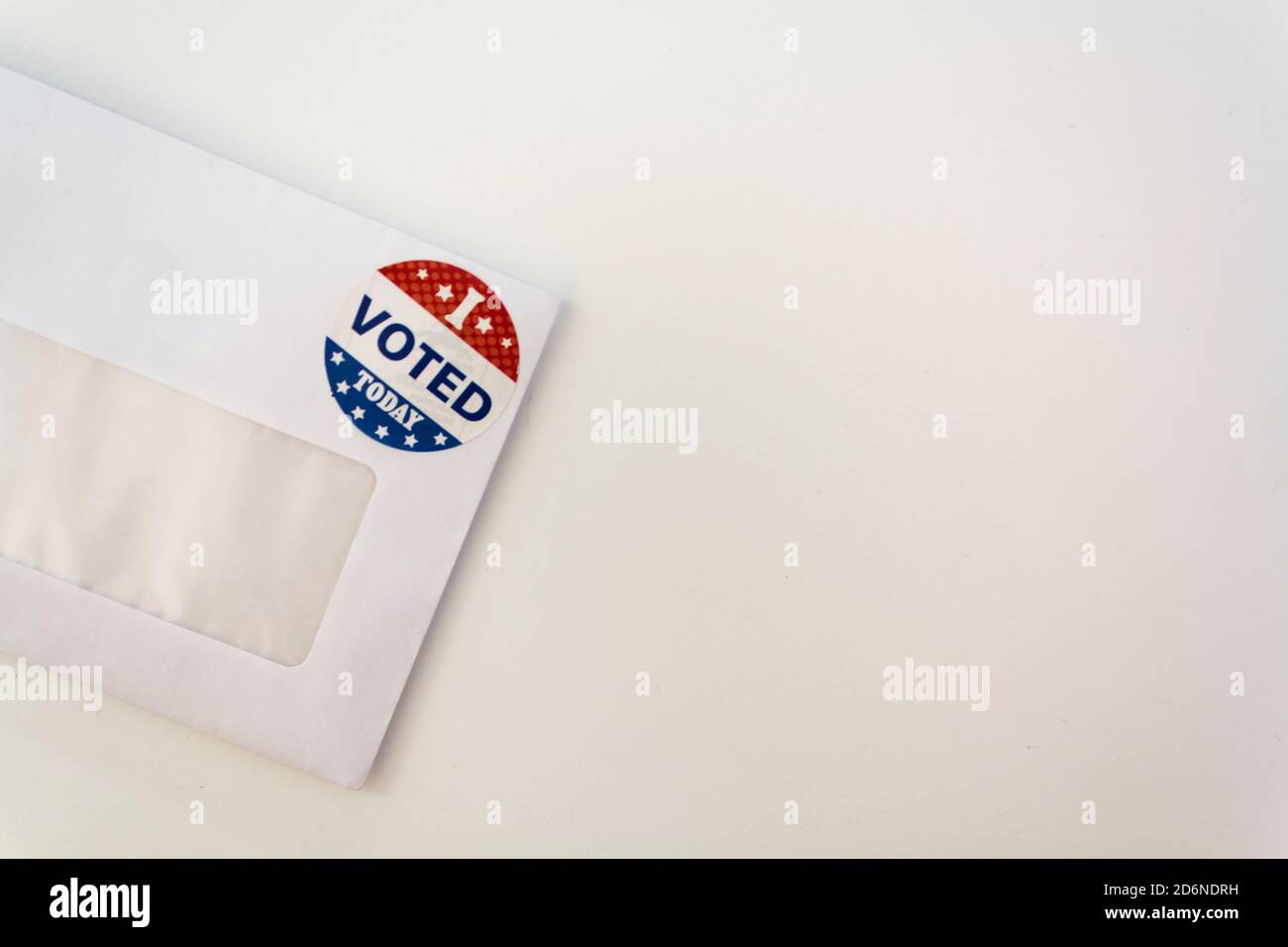 Envelope with voting ballot papers sent by mail for absentee vote in ...