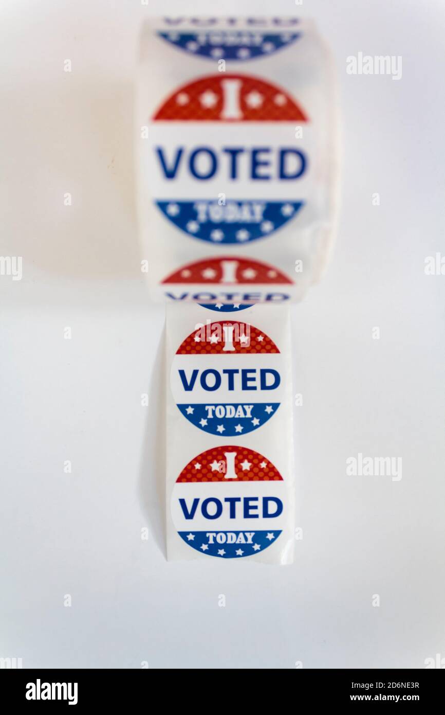 I Voted Today stickers on white background. US presidential election ...