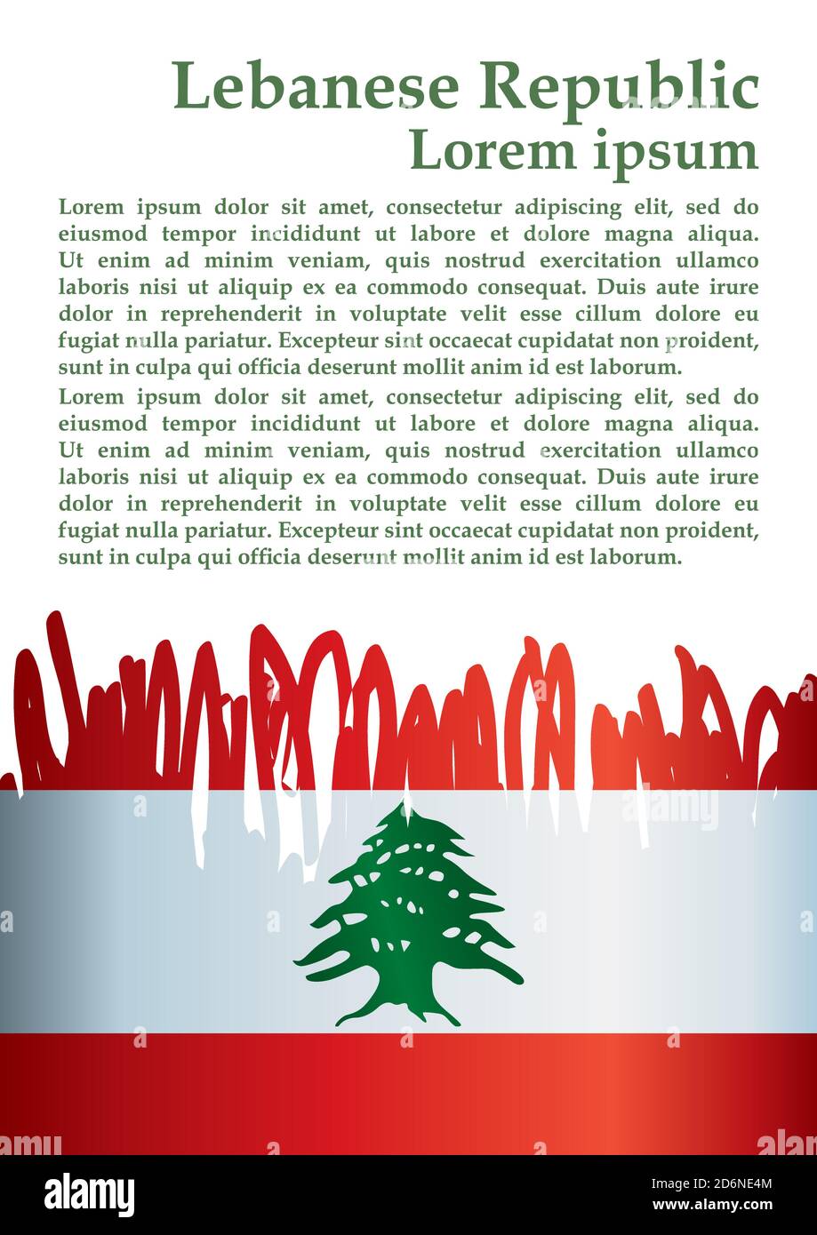 Flag of Lebanon, Lebanese Republic, Template for award design, an ...