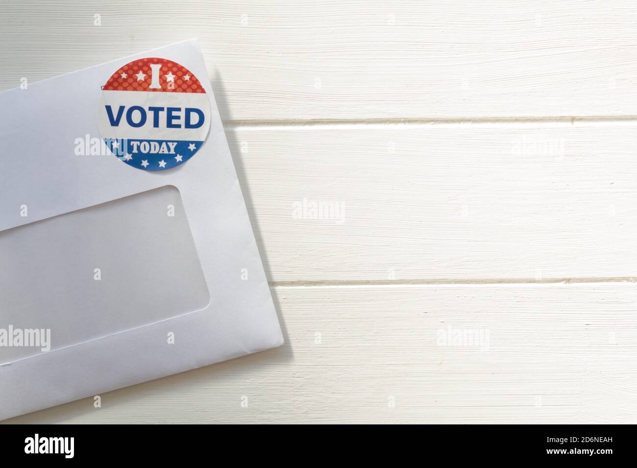 Envelope with voting ballot papers sent by mail for absentee vote in ...