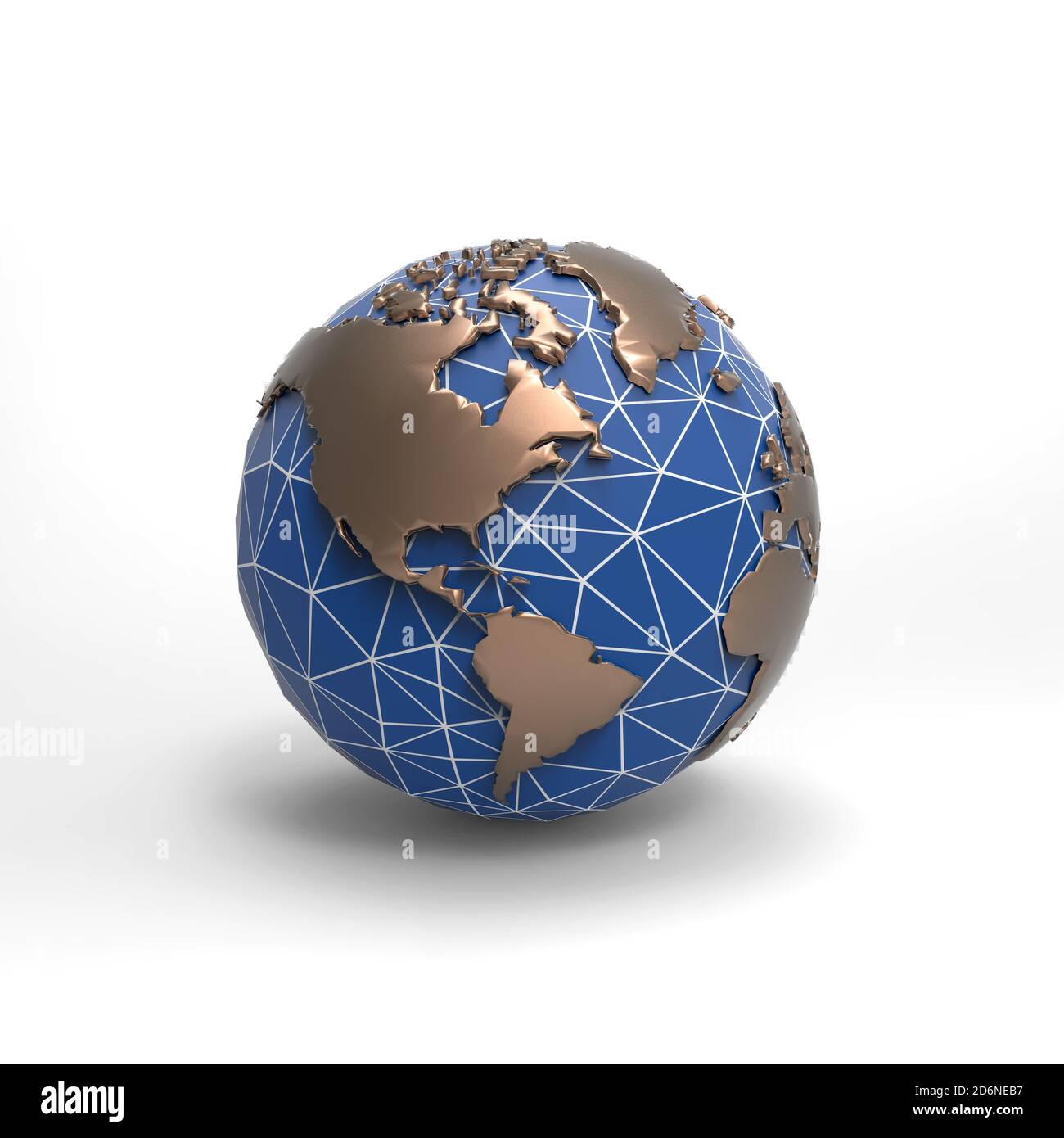3D low poly earth rendering illustration isolated on white background ...